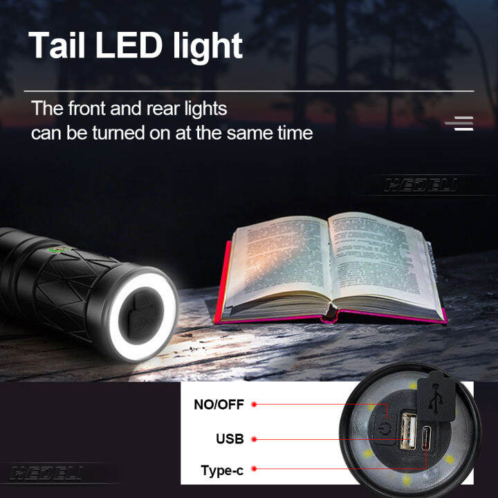 NEW XHP100 powerful led flashlight torch rechargeable flashlights XHP90 ...
