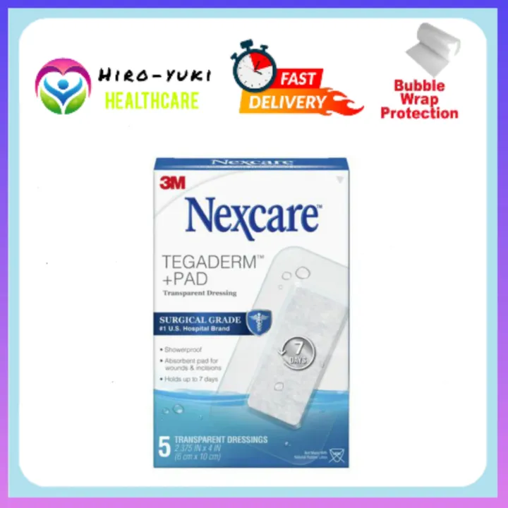 3M Nexcare Tegaderm +Pad Waterproof Transparent Dressing (5s) | Lazada