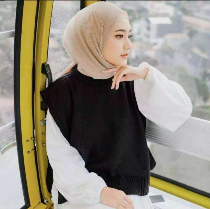 K-POP.ID // Rompi ANDIN ( PREMIUM ) Rajut Wanita Polos ILLO Vest Outer ...