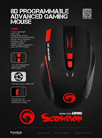Marvo Gaming Mouse Scorpion Backlit Optical เมาส์เกมมิ่ง รุ่นG928 ...