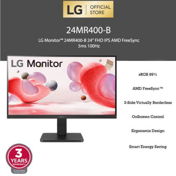 LG Monitor 24MR400-B 24'' Full HD Display with AMD FreeSync™ 100HZ ...