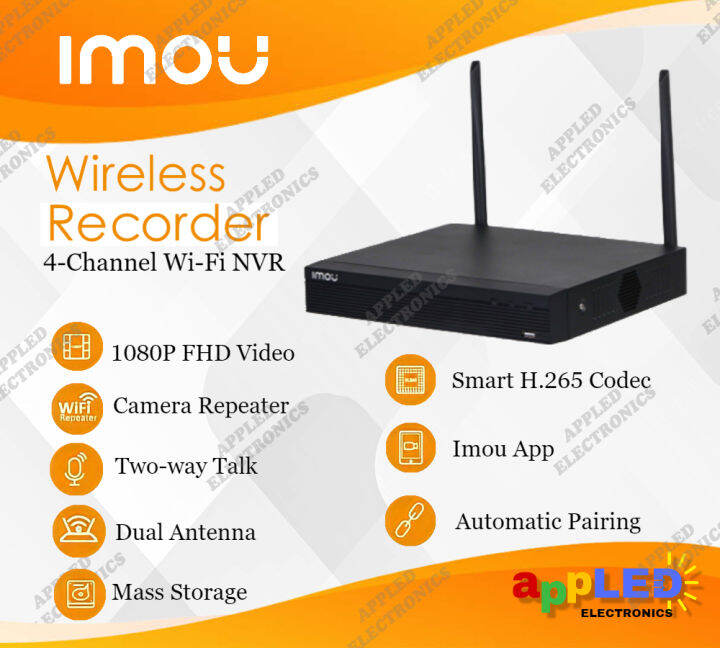 Imou 4CH H265+ Wifi NVR with Strong Metal Shell and Conforms to ONVIF ...