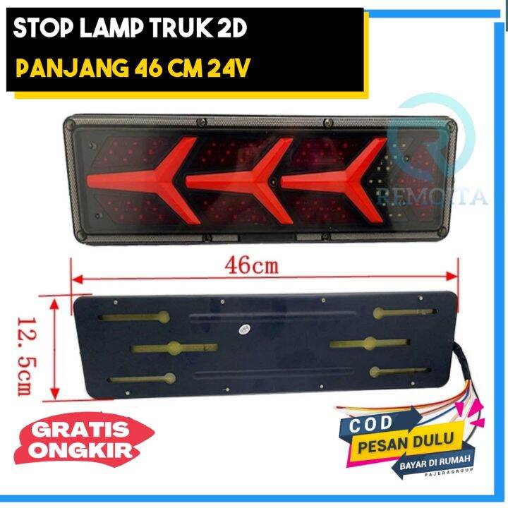 Stop lamp truk Stoplamp 2D 3Y 46 Cm 24 Lampu LED 24 Volt Truk | Lazada ...