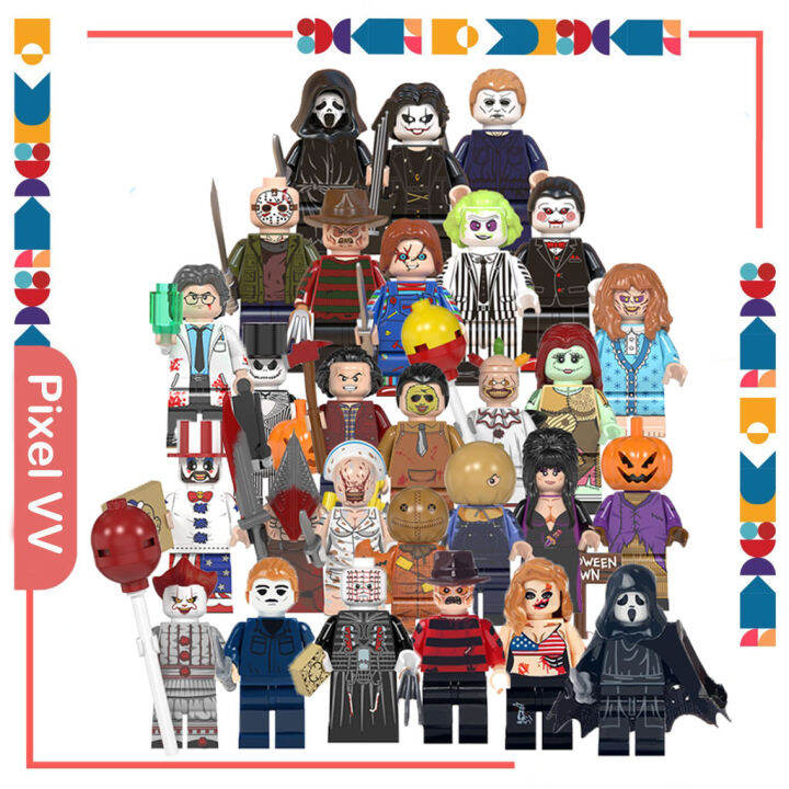 Horror Movie Character Building Blocks Toy Freddy Jason Thomas Hewett ...