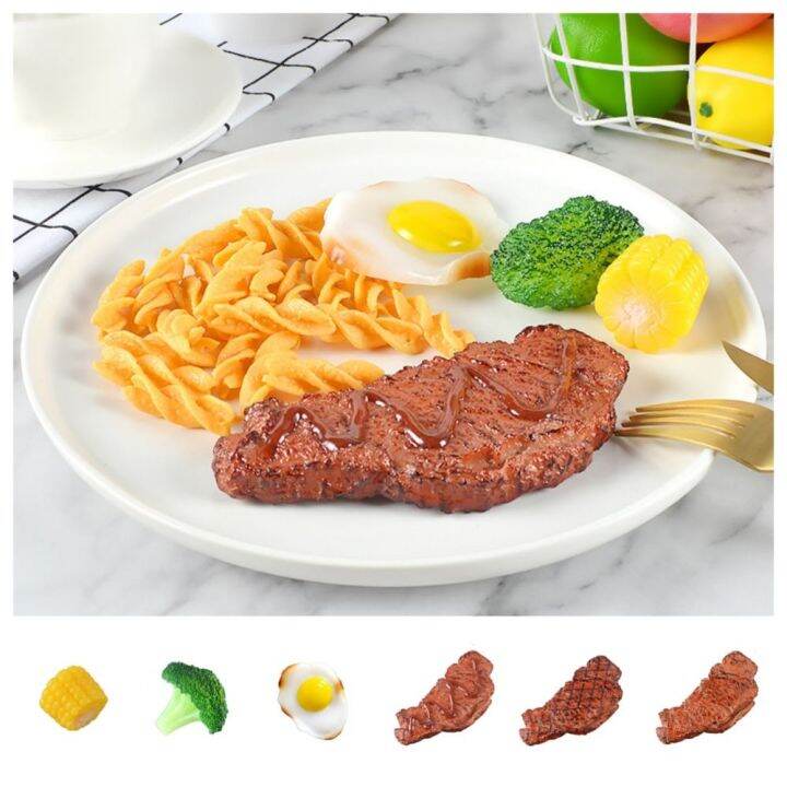 DEFDFQW Pretend Play Simulation Steak Model Cooking Toys Western Food ...