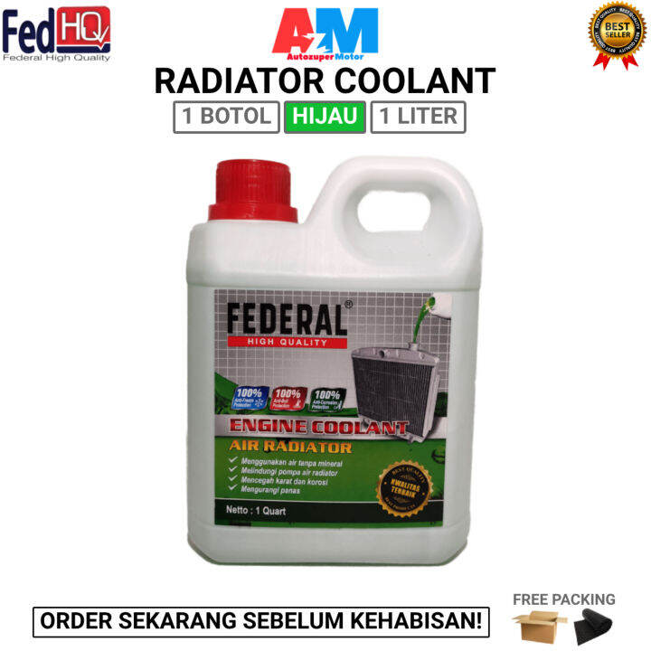 AIR RADIATOR COOLANT 1 LITER WARNA HIJAU FEDERAL HIGH QUALITY CAIRAN ...