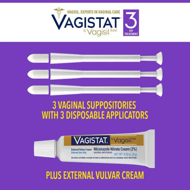 VAGISTAT 3 DAY YEAST INFECTION TREATMENT 3 SUPPOSITORIES AND CREAM ...