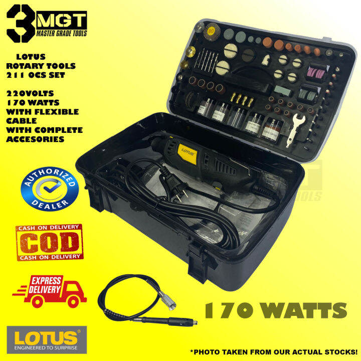 Original Lotus Rotary Tool Mini Die Grinder with 211PCS Accessories and ...