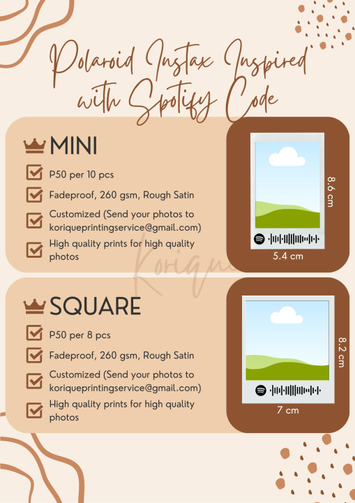 Polaroid Instax Inspired Prints with Spotify Code | Lazada PH