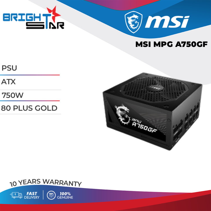 MSI PSU MPG A750GF ( 750W | 10 Years Warranty) | Lazada