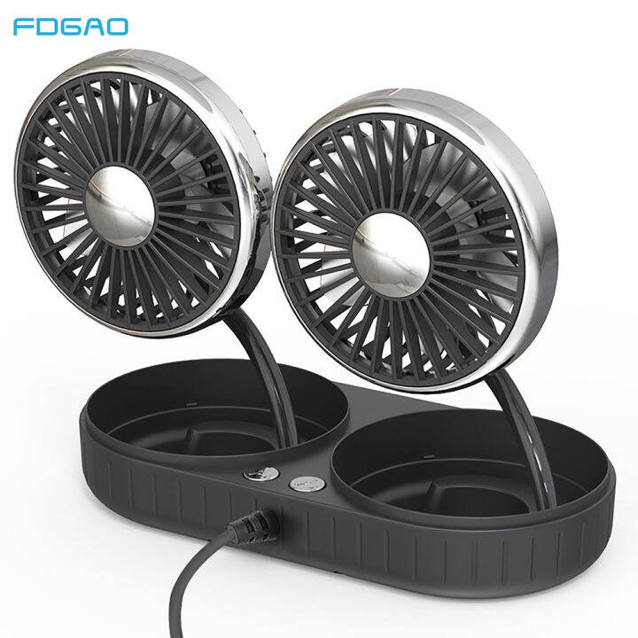 Dual Head Car Fan USB Cooling Dashboard Air Circulator Strong Wind 3 ...