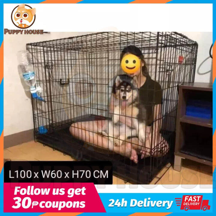100CM Big Size Dog Cage with Poop Tray | Lazada PH