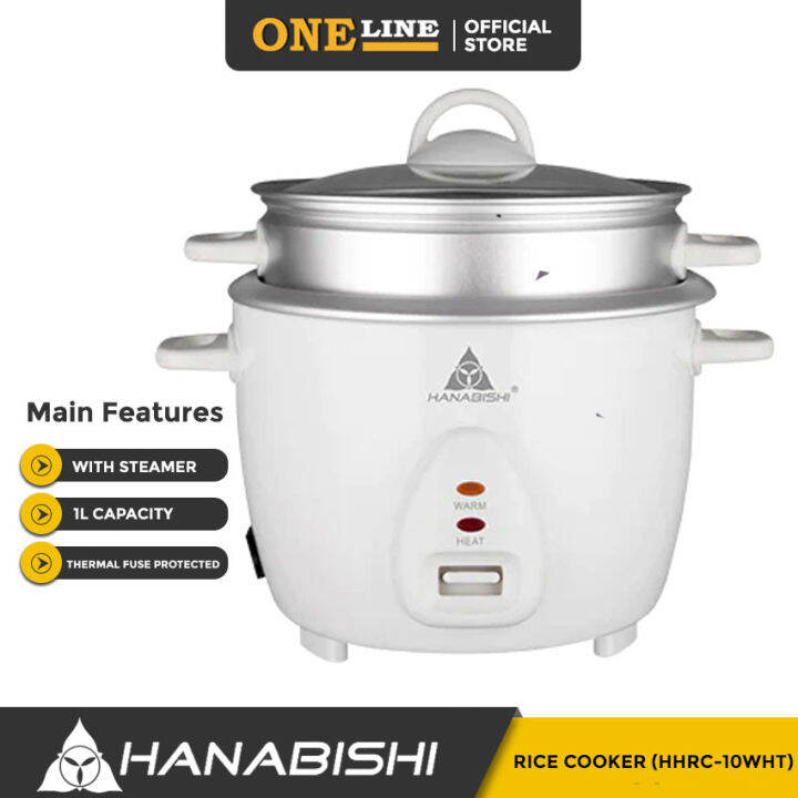 Oneline Hanabishi HHRC-10WHT 1L 5cups Aesthetic Rice Cooker with ...
