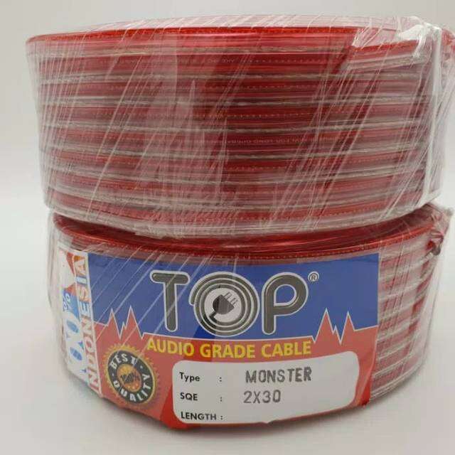 Kabel Listrik Transparan 100 Yard 2x30 (91,4 meter) 2 Warna merah Putih ...