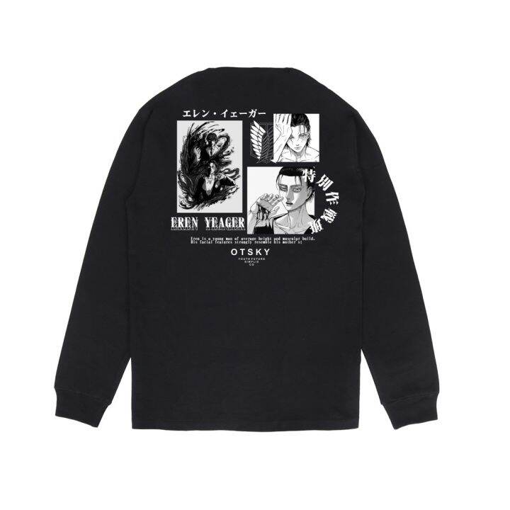 Otsky Kaos Lengan Panjang Anime Eren Yaeger Aot Attack on Titan Aot x ...