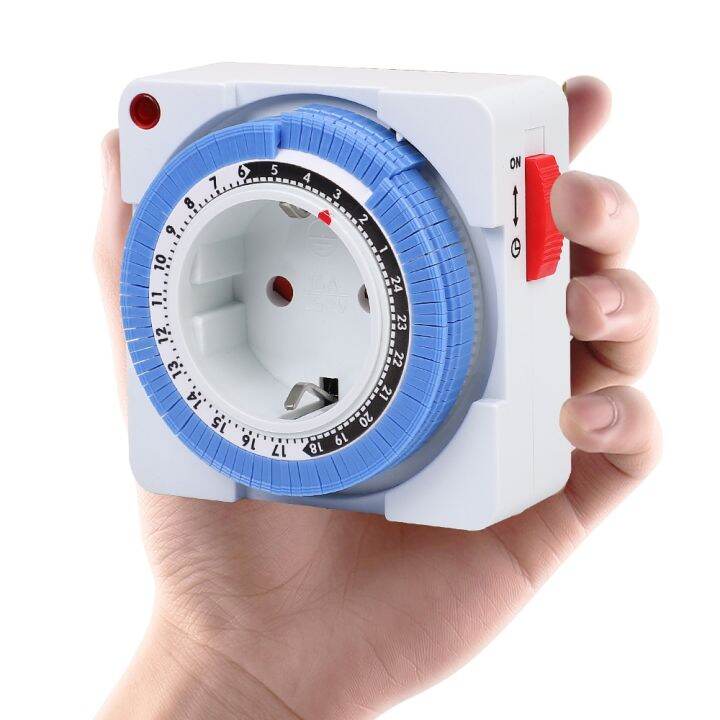 [ANN Hardware Sundries] EU Timer Switch Socket Plug in Mechanical Grounded Programmable Smart ...