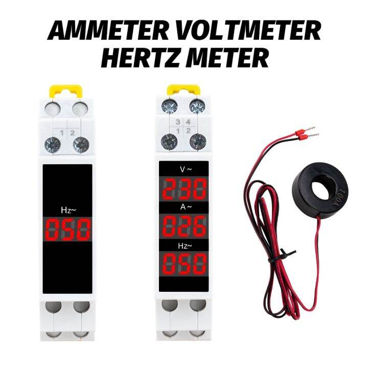 Din Rail 18Mm HZ Meter AC 80-500V 220V 380V 100A Modular Ammeter ...