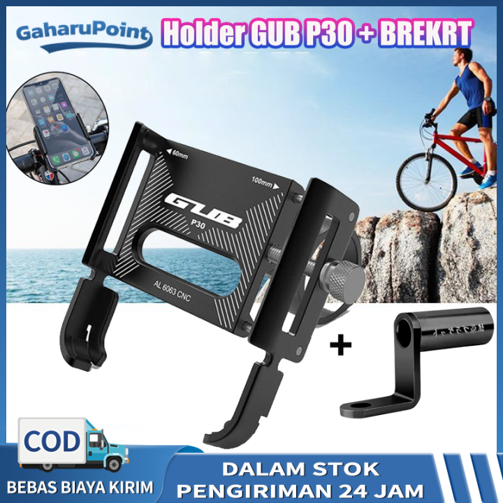 HOLDER GUB P30 + BREKET/Phone Holder Hp Sepeda Motor GUB Alumunium ...