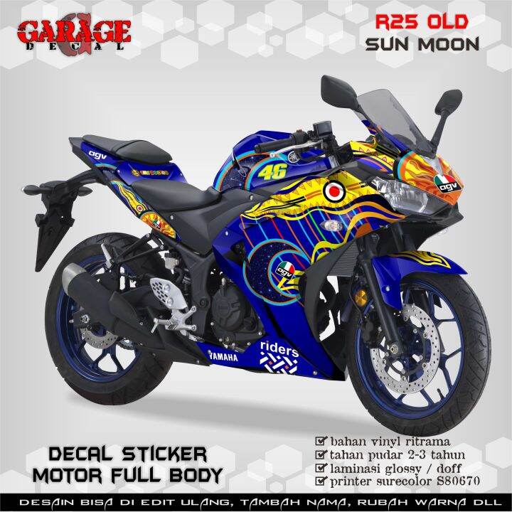 Decal R25 Old Full Body Sticker R25 old Full Body decal sticker YZF r25 ...