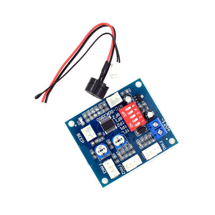 DC 12V 4 Wire High-Temp Fan Temperature Control Speed Controller CPU Module Temperature Alarm ...