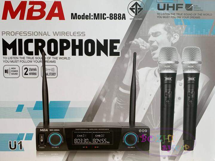 ไมค์ลอยคู่ UHF Wireless Miccrophone ไมค์โครโฟนไร้สาย MBA รุ่น U1 MIC ...
