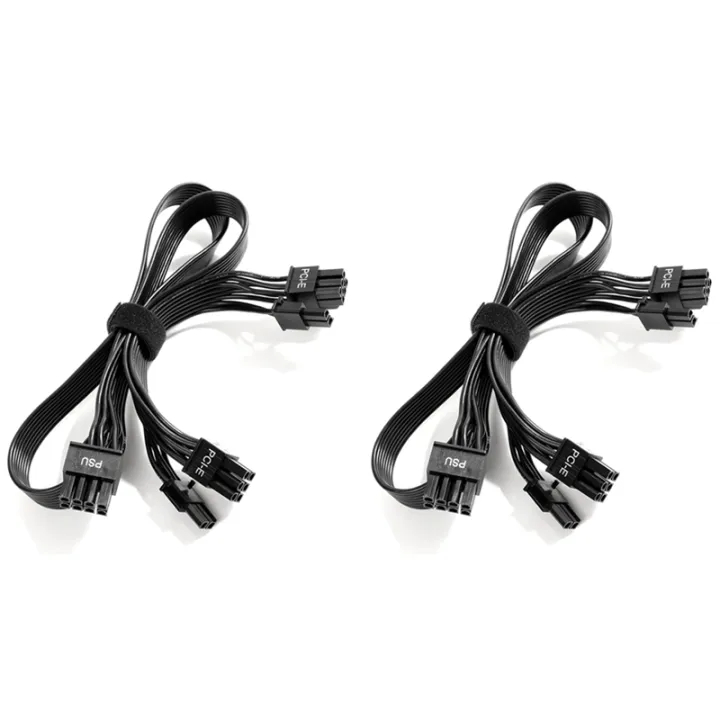 2X PSU VGA Male to Dual PCIe 8 (6+2) Pin Male PCIE GPU Power Cable for ...