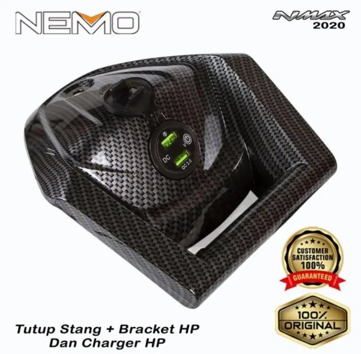 NMAX 2020 2021 V2 Handle Bar Cover w Phone Charger Voltmeter and Clamp ...