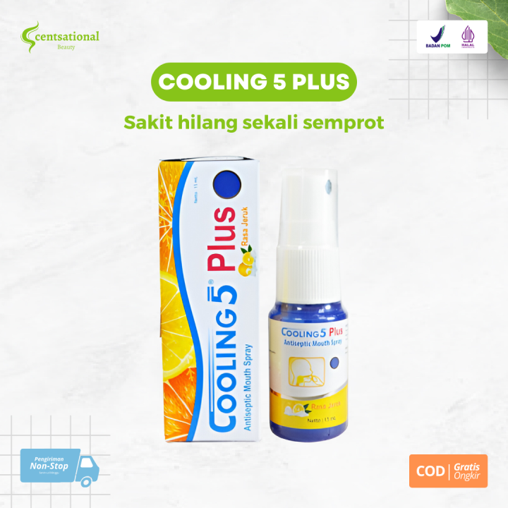 Cooling 5 Plus Orange Obat Sakit Gigi |Sariawan Radang Gusi isi 15ml ...