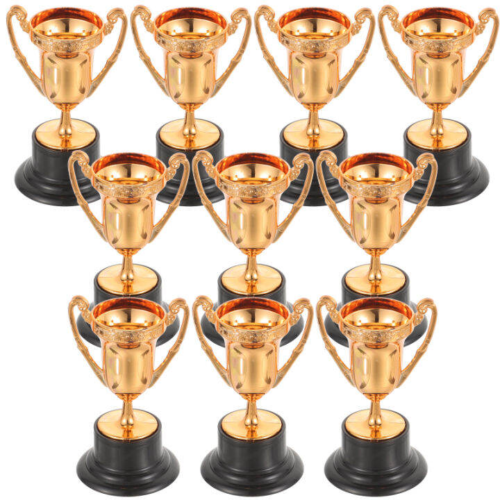 Funnmall 10Pcs Award Trophy Cups Mini Awards Trophies Plastic Gold ...