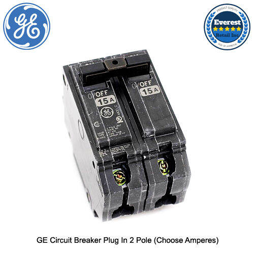 General Electric - GE Circuit Breaker Plug In 2 Pole – for Panel Box / Panel Board – 15A / 20A ...