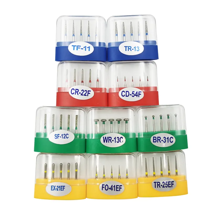 5 Pcs/set Dental Diamond Burs Drill for High Speed Bur Dental Polish ...