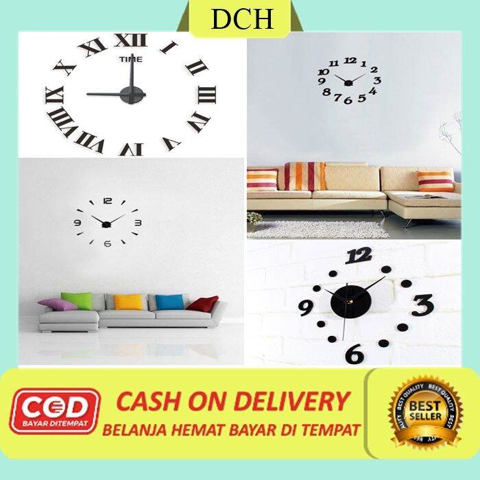Jam Dinding Tempel DIY Analog 3D Giant Modern Clock / Jam Dinding ...