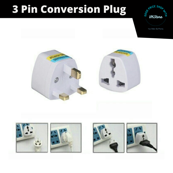 3-Pin Universal Adapter Plug Head UK 3 Pin Malaysia China Plug Socket ...