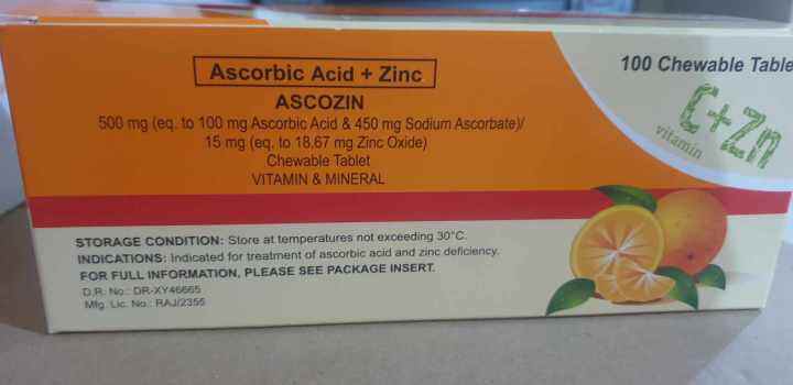 Super Sale Ascozin Sodium Ascorbate Vitamin C with Zinc 100 tabs ...