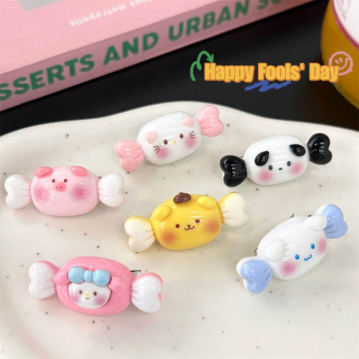 Jepit rambut permen hewan blush on lucu Tutup kepala kartun mini lucu ...
