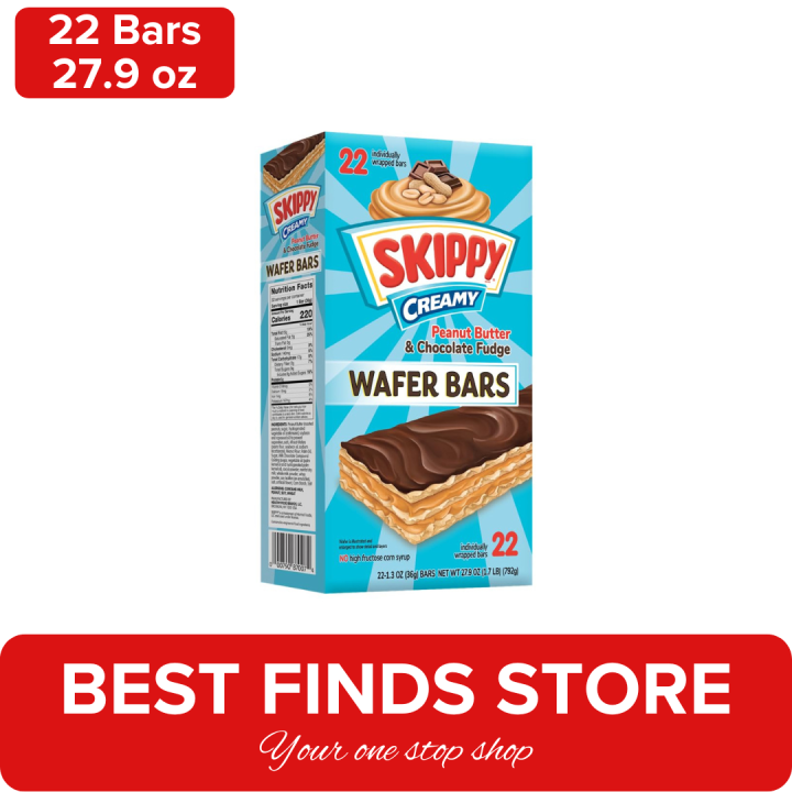 Skippy Creamy Peanut Butter & Chocolate Fudge Wafer Bars 22 Bars, 27 ...