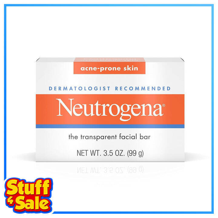 Neutrogena Transparent Facial Bar Soap for Acne-Prone Skin 3.5 oz 99g ...