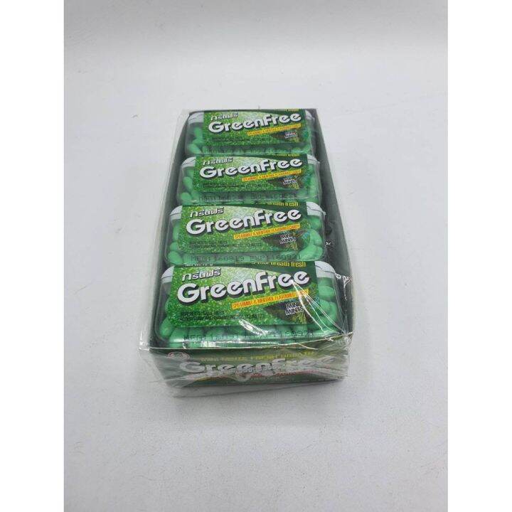12 กล่อง กรีนฟรี greenfree เม็ดอมดับกลิ่นปาก รส สเปียร์มินต์ | Lazada.co.th