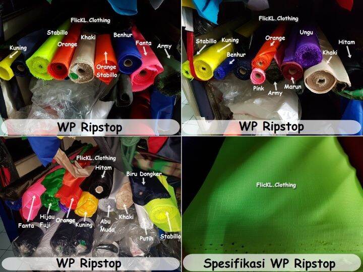 Bahan Kain Parasit Parasut WP Ripstop Kotak Kotak Waterproof Jaket Tas ...