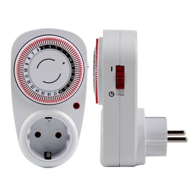 JSQ-24 Hour Cyclic Timer Switch Mechanical Grounded Programmable Timer Switch Smart Countdown ...