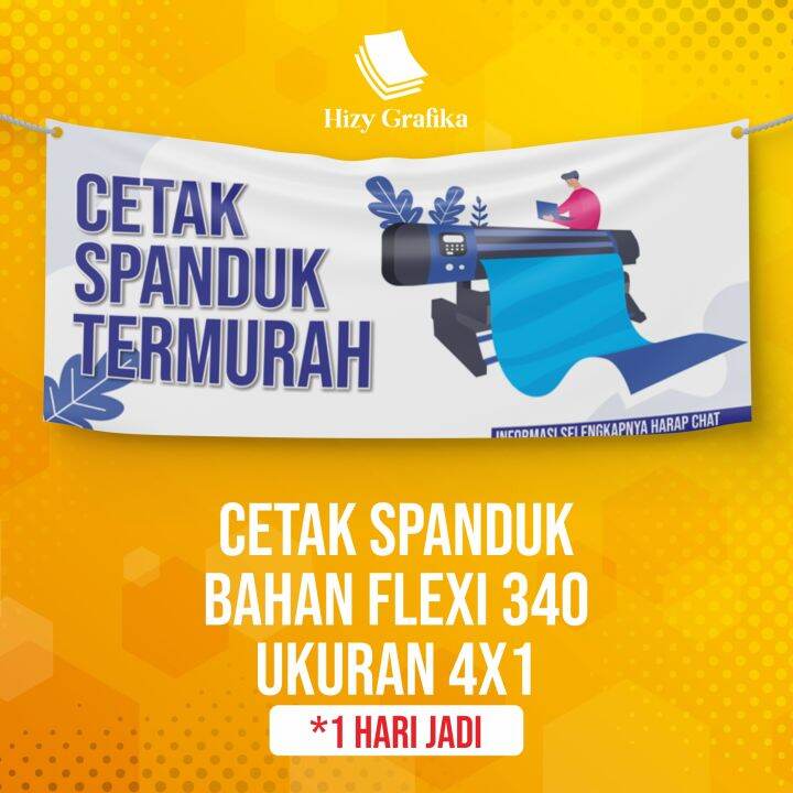 Cetak Spanduk Bahan Flexi 340 Ukuran 4x1 *1 Hari Jadi | Lazada Indonesia