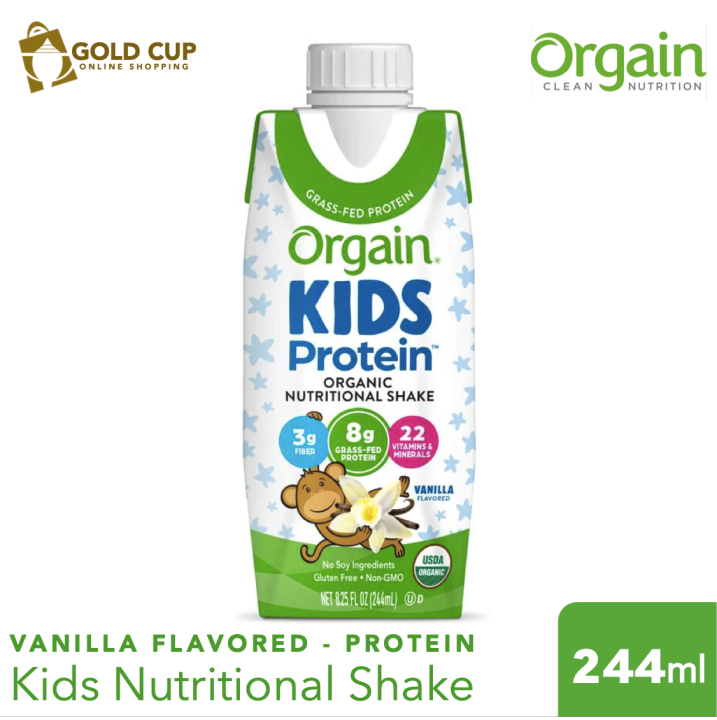 Orgain Kids Protein Vanilla Flavored Organic Nutritional Shake 244mL ...