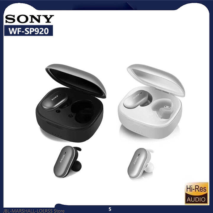 หูฟังเพลงสเตอริโอหูฟังบลูทูธเบสไร้สาย SONY WF-SP920ของแท้กันน้ำสำหรับ ...