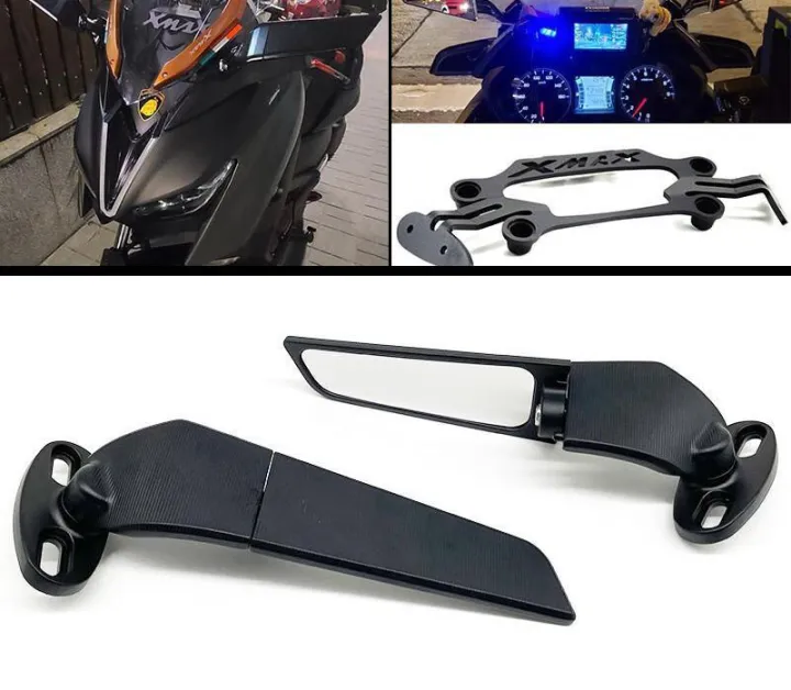 Motorcycle refitted accessories, fixed wing rear view mirror spoiler ...