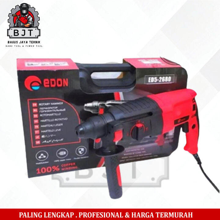 EDON MESIN BOR BETON 3 FUNGSI ED5-2680 EDON / ROTARY HAMMER EDON | Lazada Indonesia