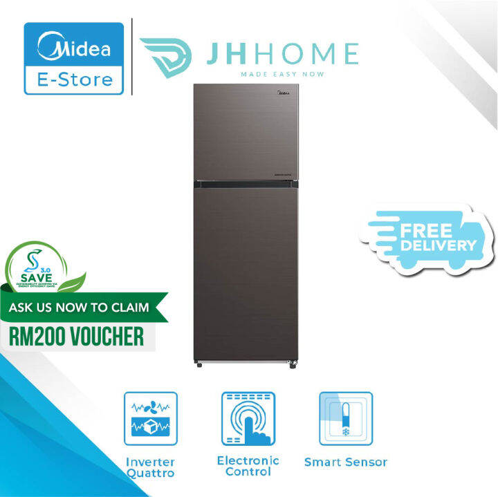 Midea 280L 2 Doors Inverter Quattro Refrigerator MDRT346MTB28-MY ...