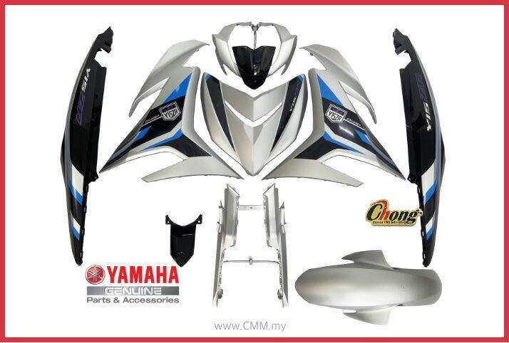 Yamaha Y15ZR YSuku V5 Matte Silver Body Cover Set & Stripe 2023 ...
