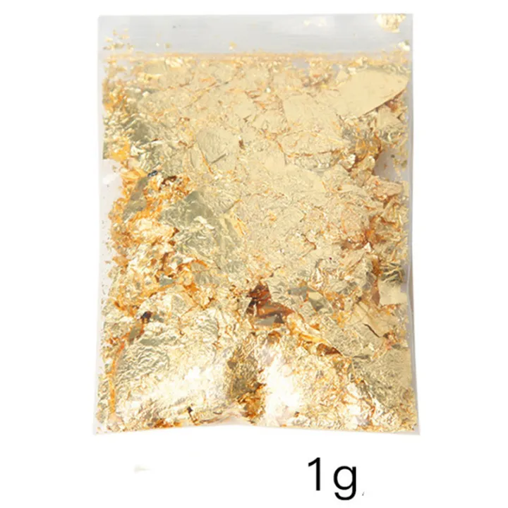 HONG Edible Grade Gold Leaf Schabin Flakes 1/2g Gold Decorative Dishes ...