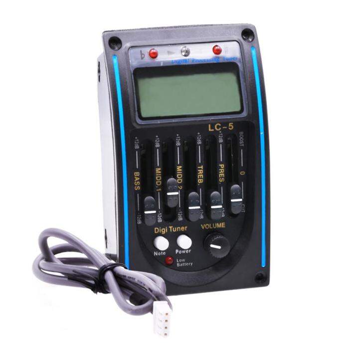 LC-5 5 Band ปรีแอมป์กีต้าร์อคูสติก EQ Equalizer Pickup จูนเนอร์ระบบหู ...