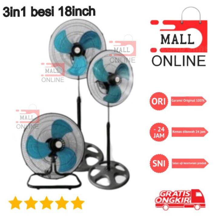 TD kipas angin besi 3in1 (berdiri/meja/dinding) 18 inch | Lazada Indonesia